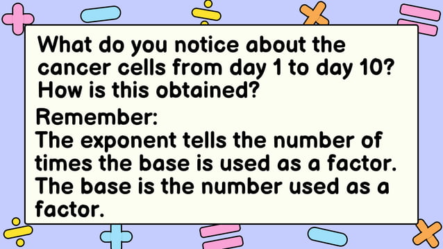 MATH 6 Q2 WEEK 6-exponet and base for Grade 6 | PPTX