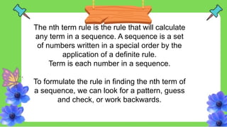 MATH_6_Q3_W2.pptx formulating the rule in finding the nth term | PPTX