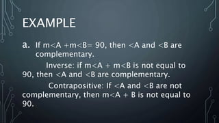 Conditional and biconditional statements | PPTX