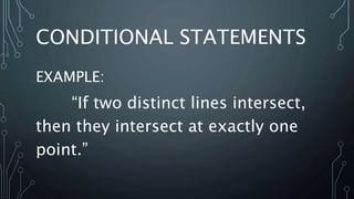 Conditional and biconditional statements | PPTX