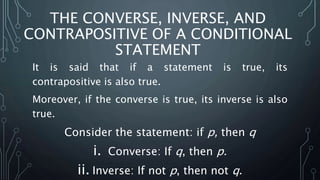 Conditional and biconditional statements | PPTX