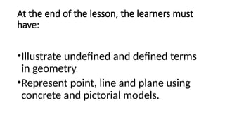 Mathematics 7 Geometry (Defined and Undefined Terms).pptx