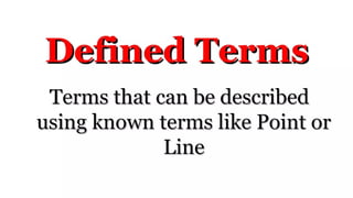 Mathematics 7 Geometry (Defined and Undefined Terms).pptx