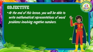 Math 7 lesson 10 representing problems with negative numbers | PDF