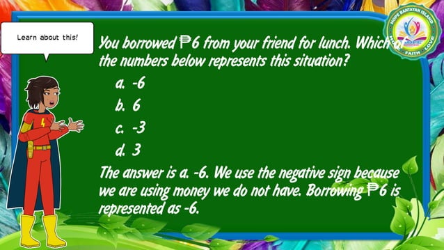 Math 7 lesson 10 representing problems with negative numbers | PDF