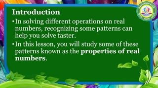 Math 7 lesson 11 properties of real numbers | PDF