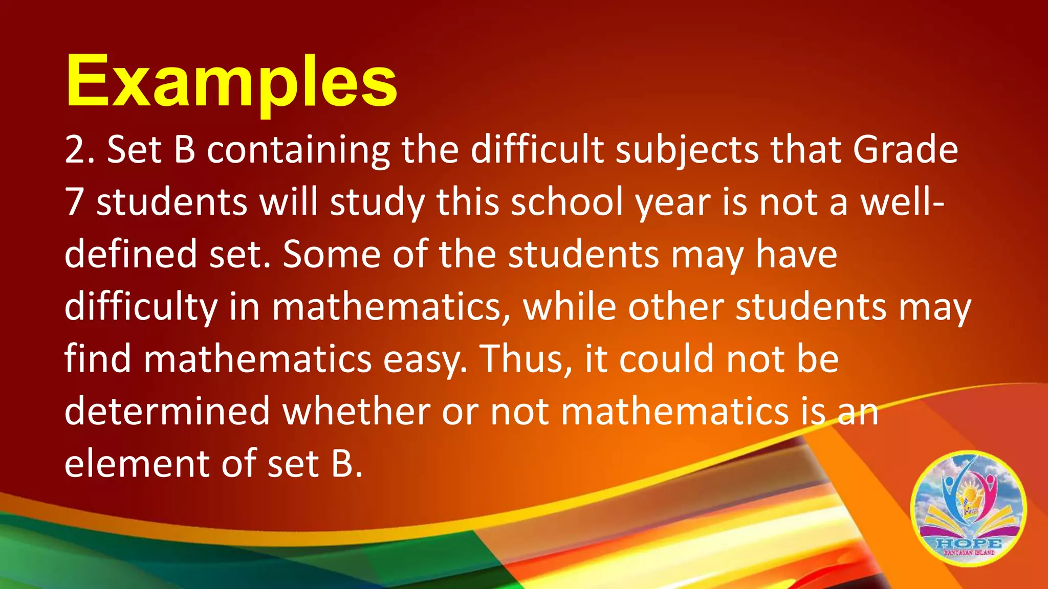 Math 7 | lesson 1 Sets | PPTX