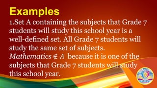 Math 7 | lesson 1 Sets | PPTX