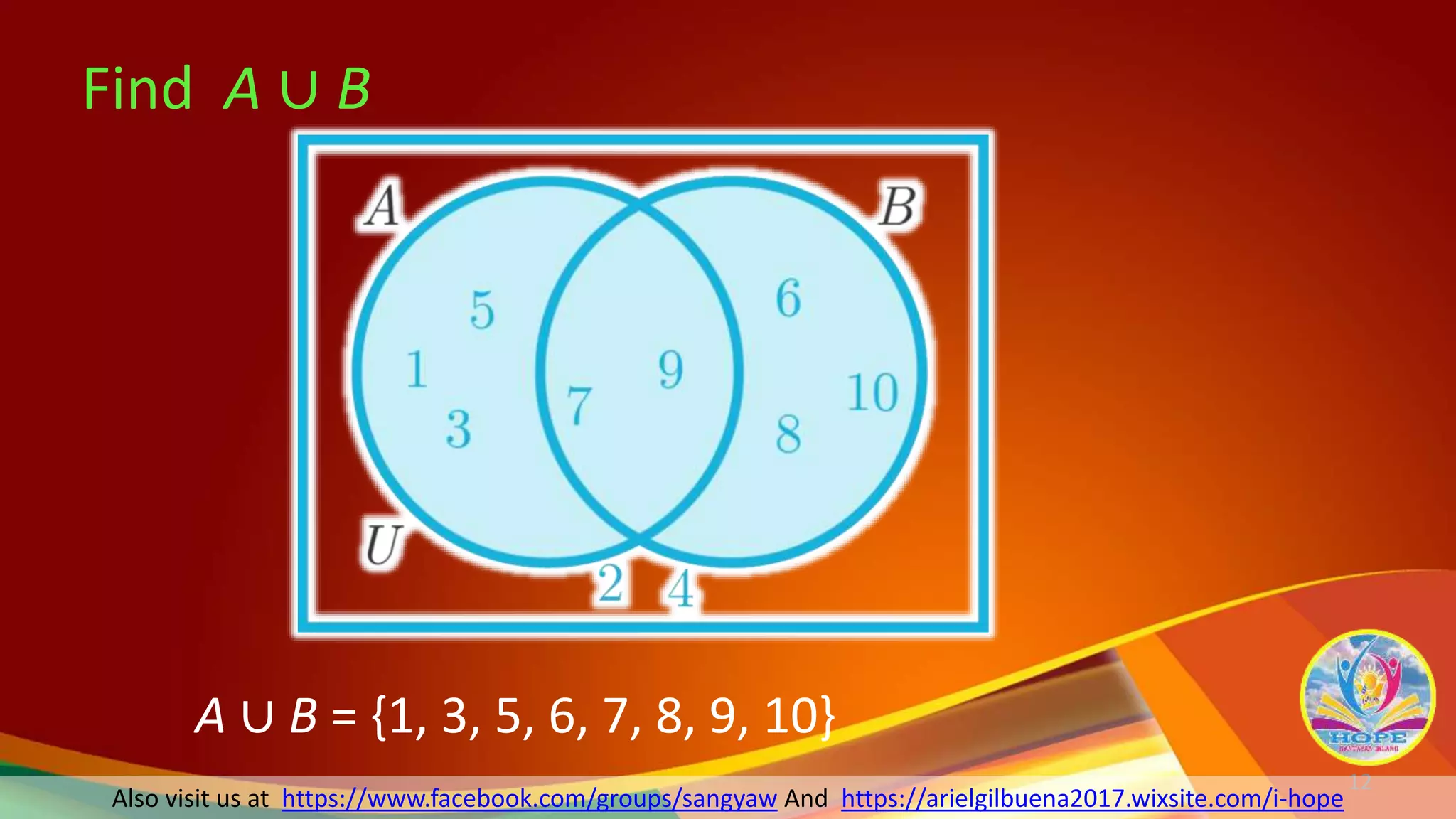 Math 7 | Lesson 2 Set Operations and the Venn Diagram | PPTX