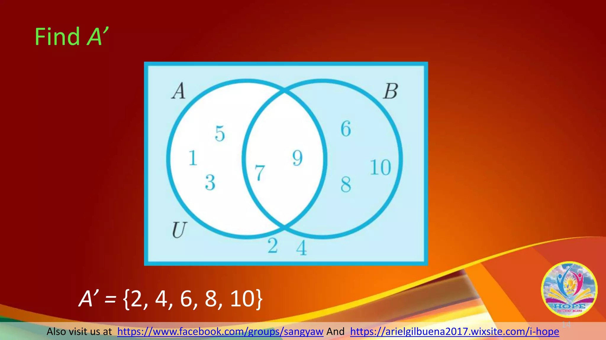 Math 7 | Lesson 2 Set Operations and the Venn Diagram | PPTX