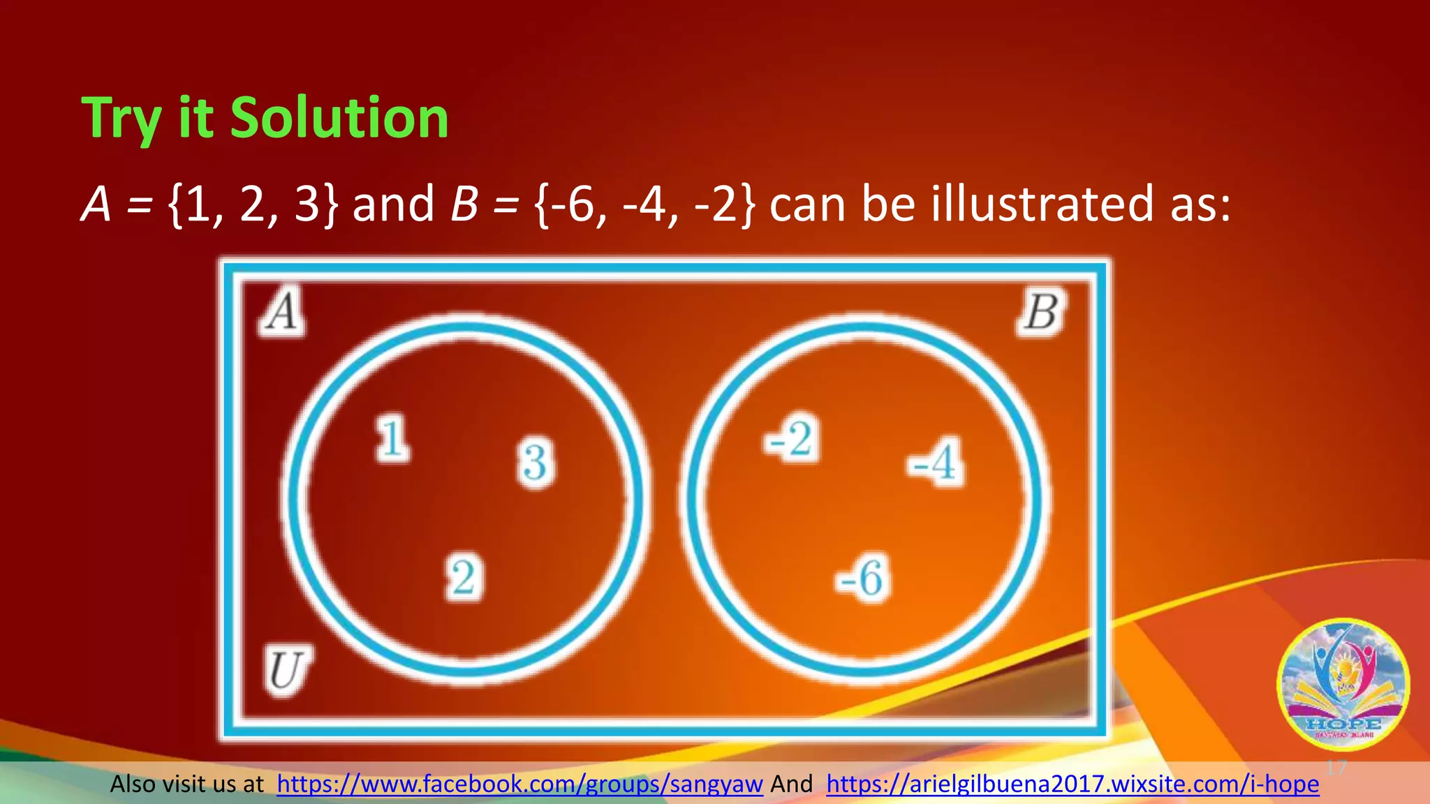 Math 7 | Lesson 2 Set Operations and the Venn Diagram | PPTX