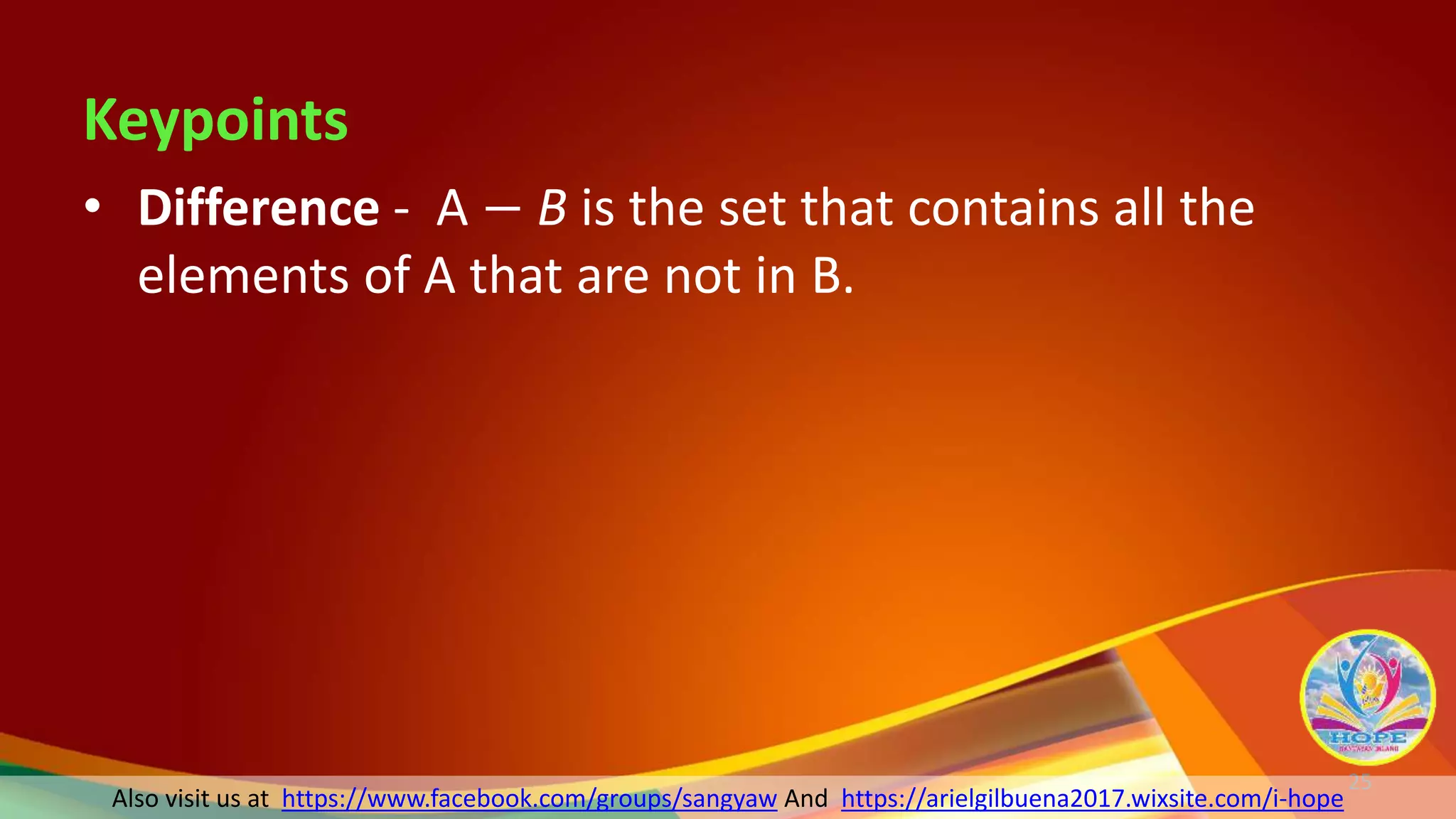 Math 7 | Lesson 2 Set Operations and the Venn Diagram | PPTX