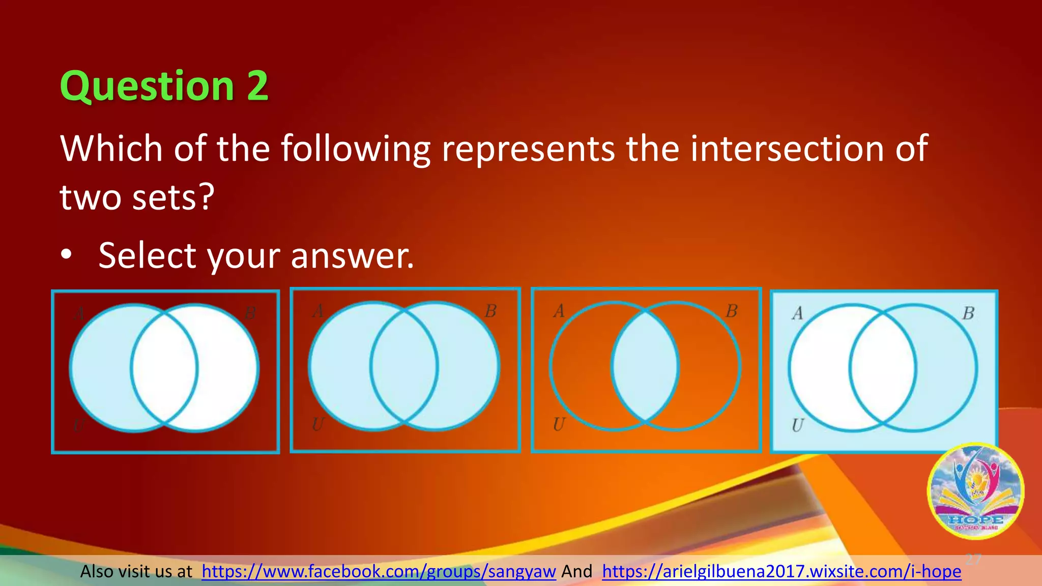 Math 7 | Lesson 2 Set Operations and the Venn Diagram | PPTX