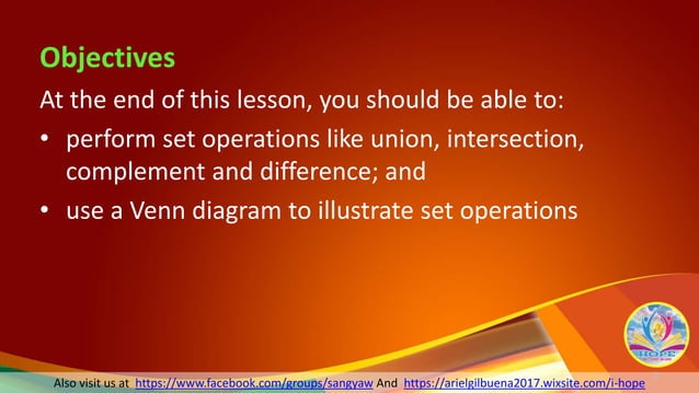 Math 7 | Lesson 2 Set Operations and the Venn Diagram | PPTX | Science