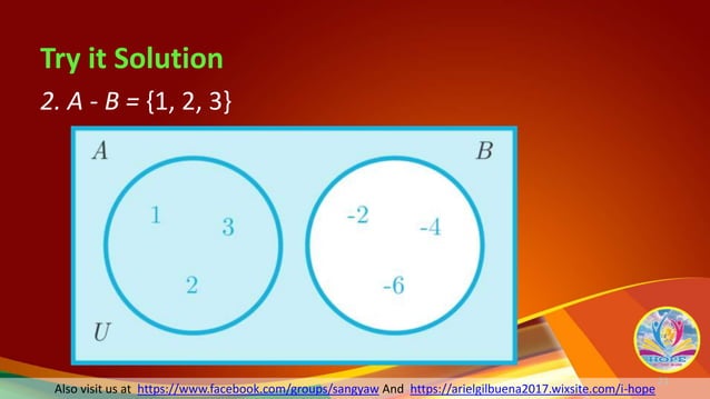 Math 7 | Lesson 2 Set Operations and the Venn Diagram | PPTX | Science