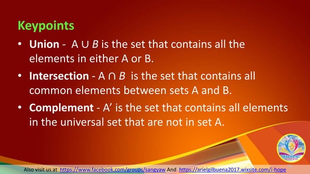 Math 7 | Lesson 2 Set Operations and the Venn Diagram | PPTX | Science