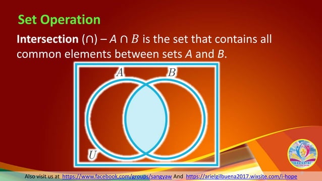Math 7 | Lesson 2 Set Operations and the Venn Diagram | PPT