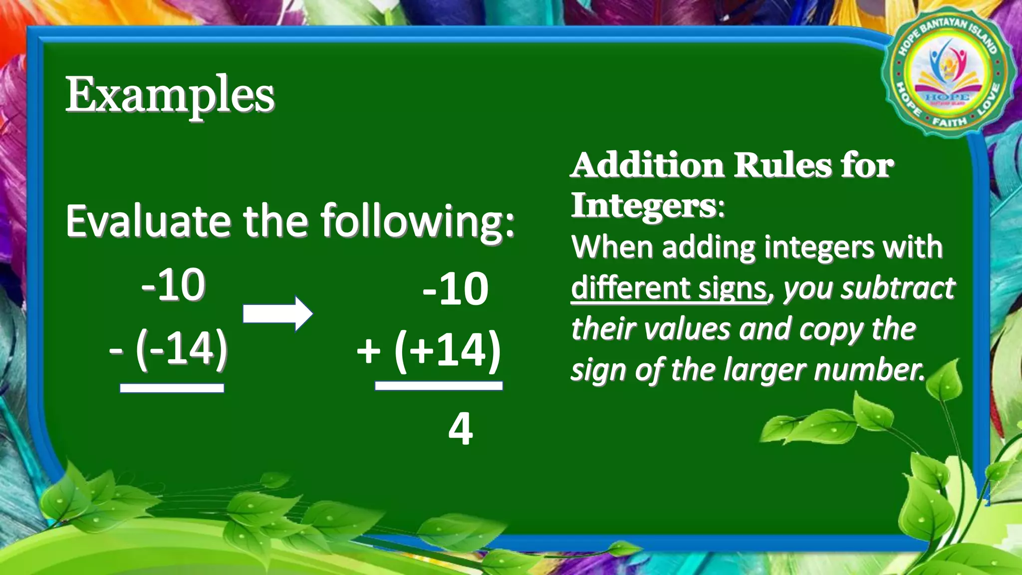 Math 7 lesson 6 subtraction of integers (without number lines) | PPT