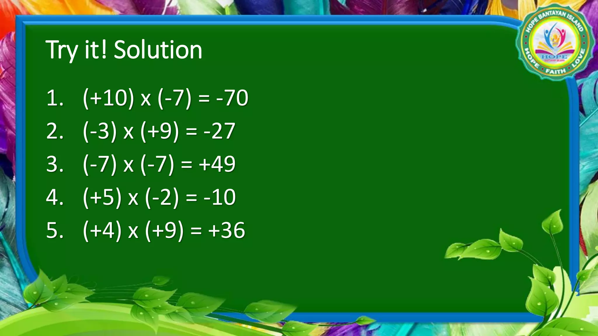 Math 7 lesson 8 multiplication of integers | PDF