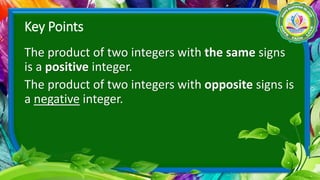 Math 7 lesson 8 multiplication of integers | PDF
