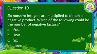 Math 7 lesson 8 multiplication of integers | PDF