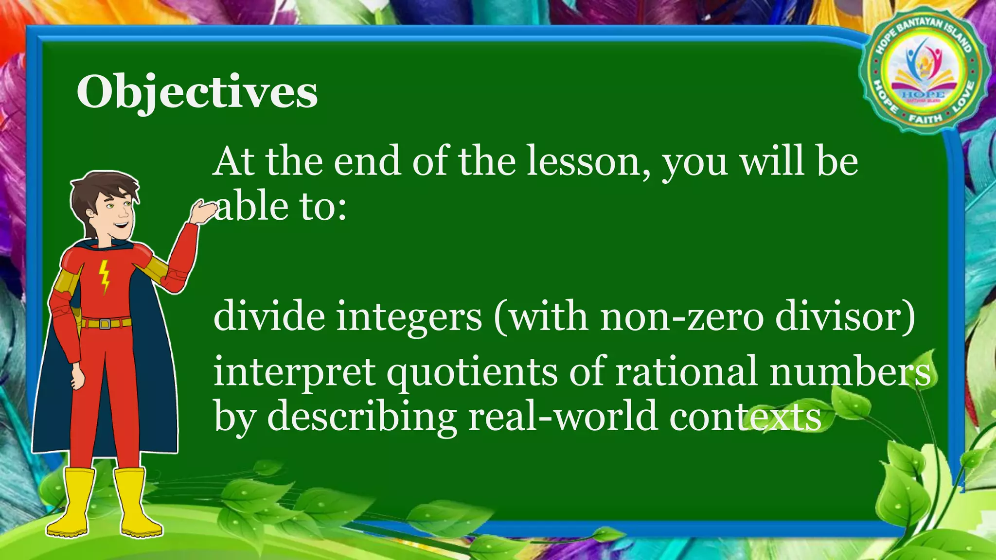 Math 7 lesson 9 division of integers | PDF