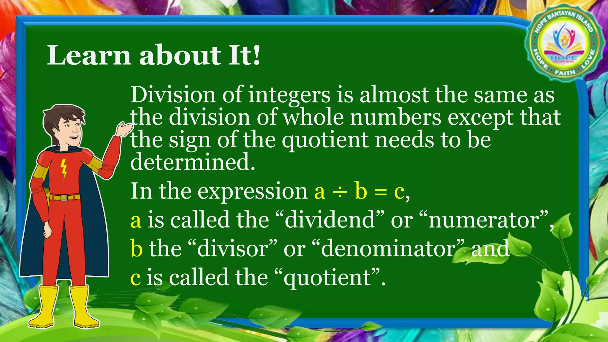 Math 7 lesson 9 division of integers | PDF