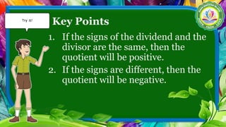 Math 7 lesson 9 division of integers | PDF