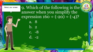 Math 7 lesson 9 division of integers | PDF