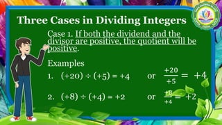 Math 7 lesson 9 division of integers | PDF