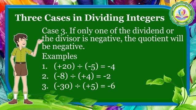 Math 7 lesson 9 division of integers | PDF