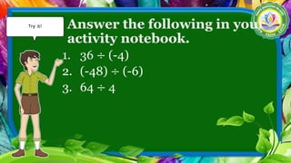 Math 7 lesson 9 division of integers | PDF