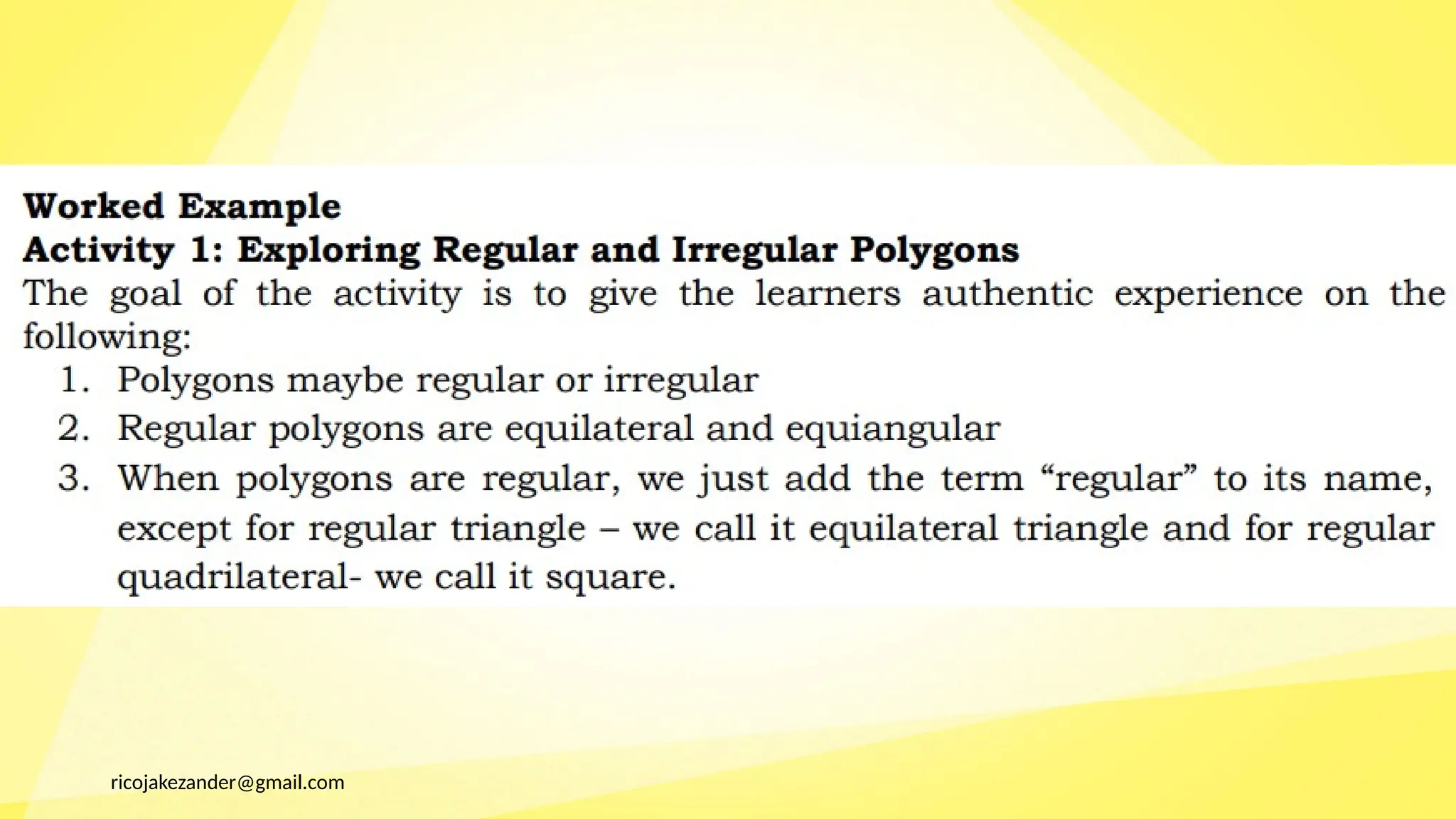 Draw and describe regular and irregular polygons with 5, 6, 8, or 10 ...