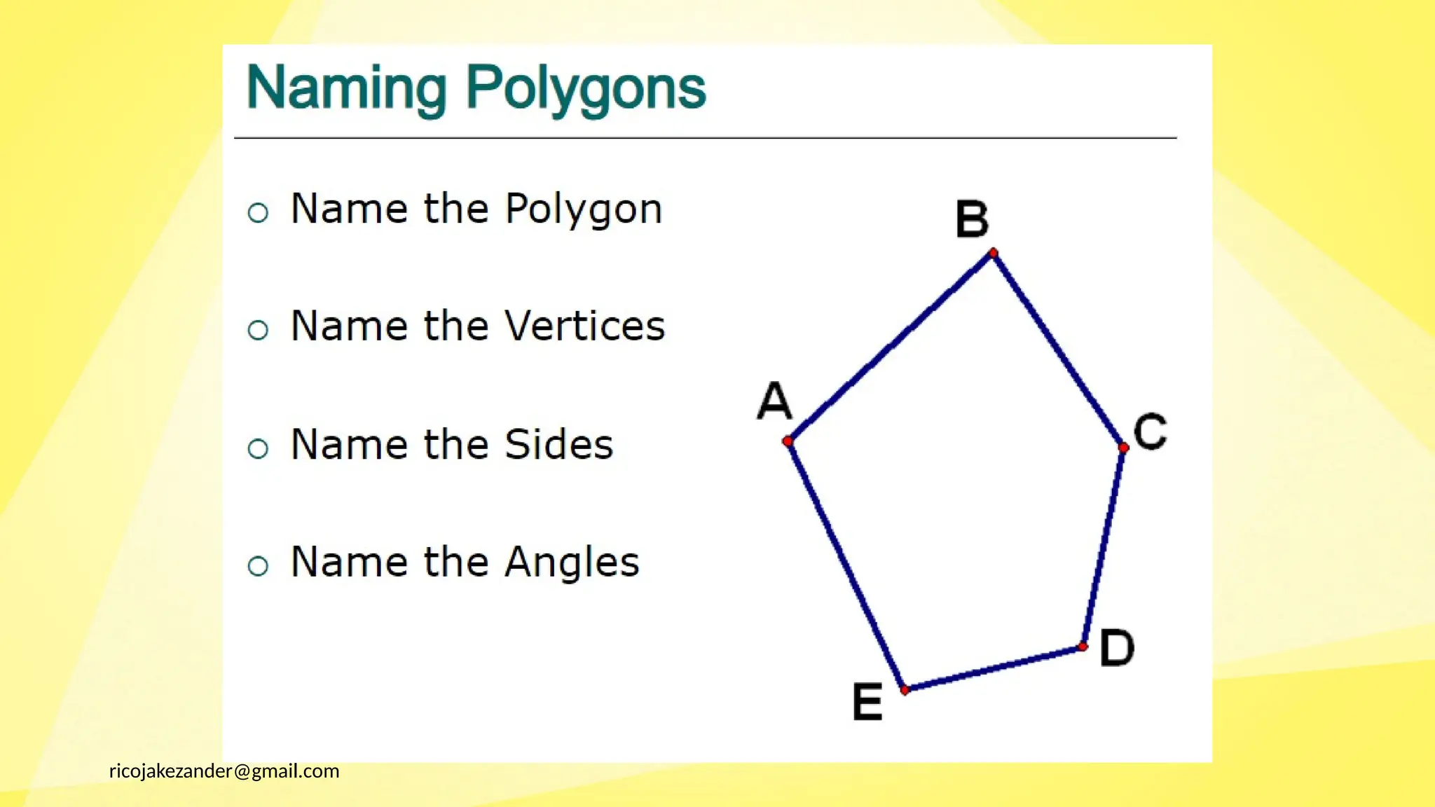 Draw and describe regular and irregular polygons with 5, 6, 8, or 10 sides, based on ...