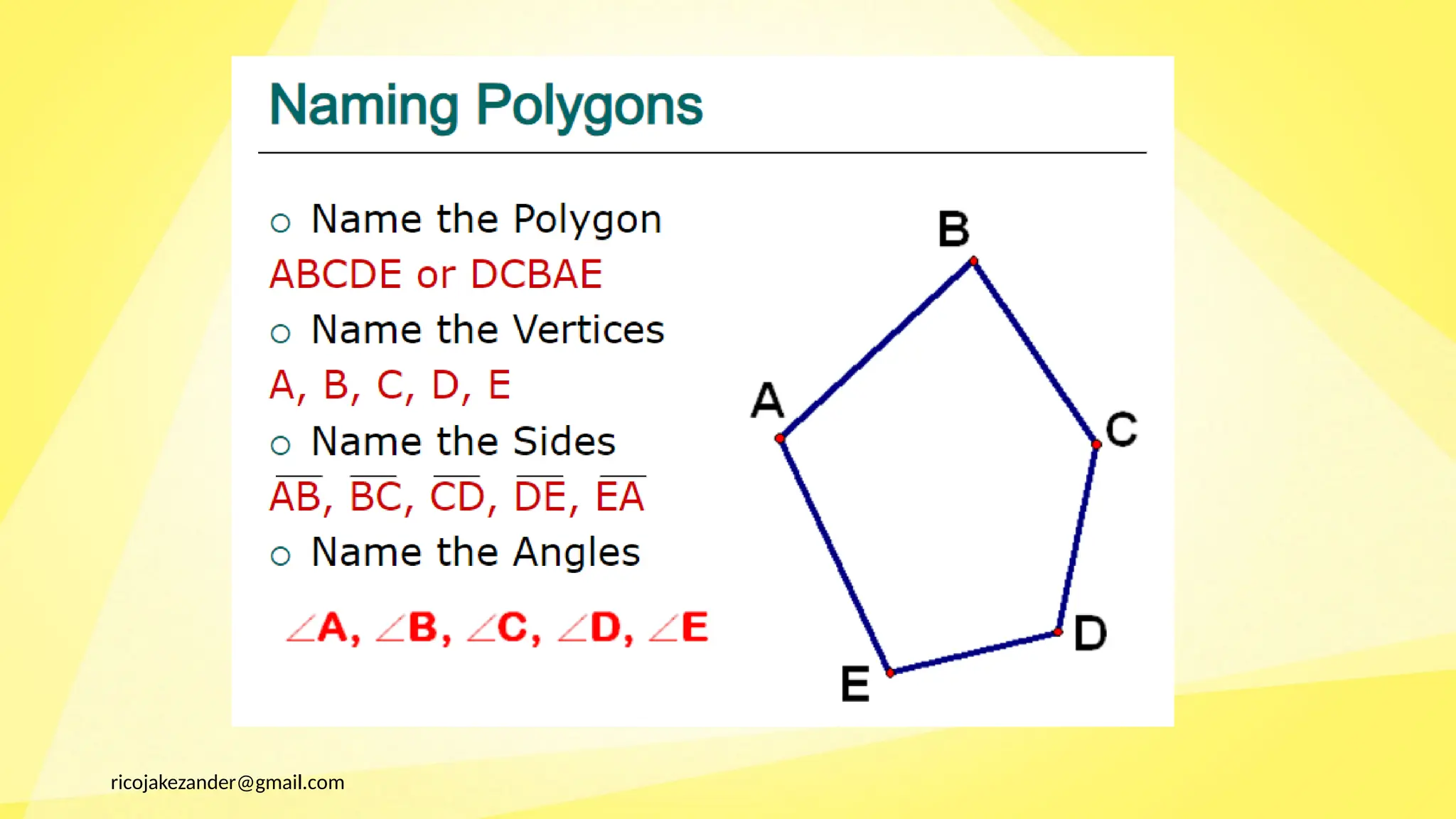 Draw and describe regular and irregular polygons with 5, 6, 8, or 10 sides, based on ...