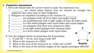 Draw and describe regular and irregular polygons with 5, 6, 8, or 10 ...