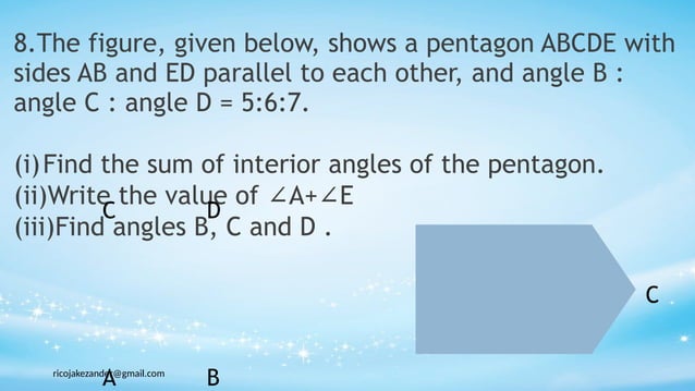Draw triangles, quadrilaterals, and regular polygons (5, 6, 8, or 10 sides) with given angle ...