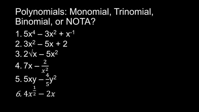 Math 7 – adding and subtracting polynomials | PPTX | Technology & Computing