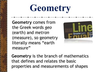 Math 7 geometry 01 undefined terms rev 2 | PPTX