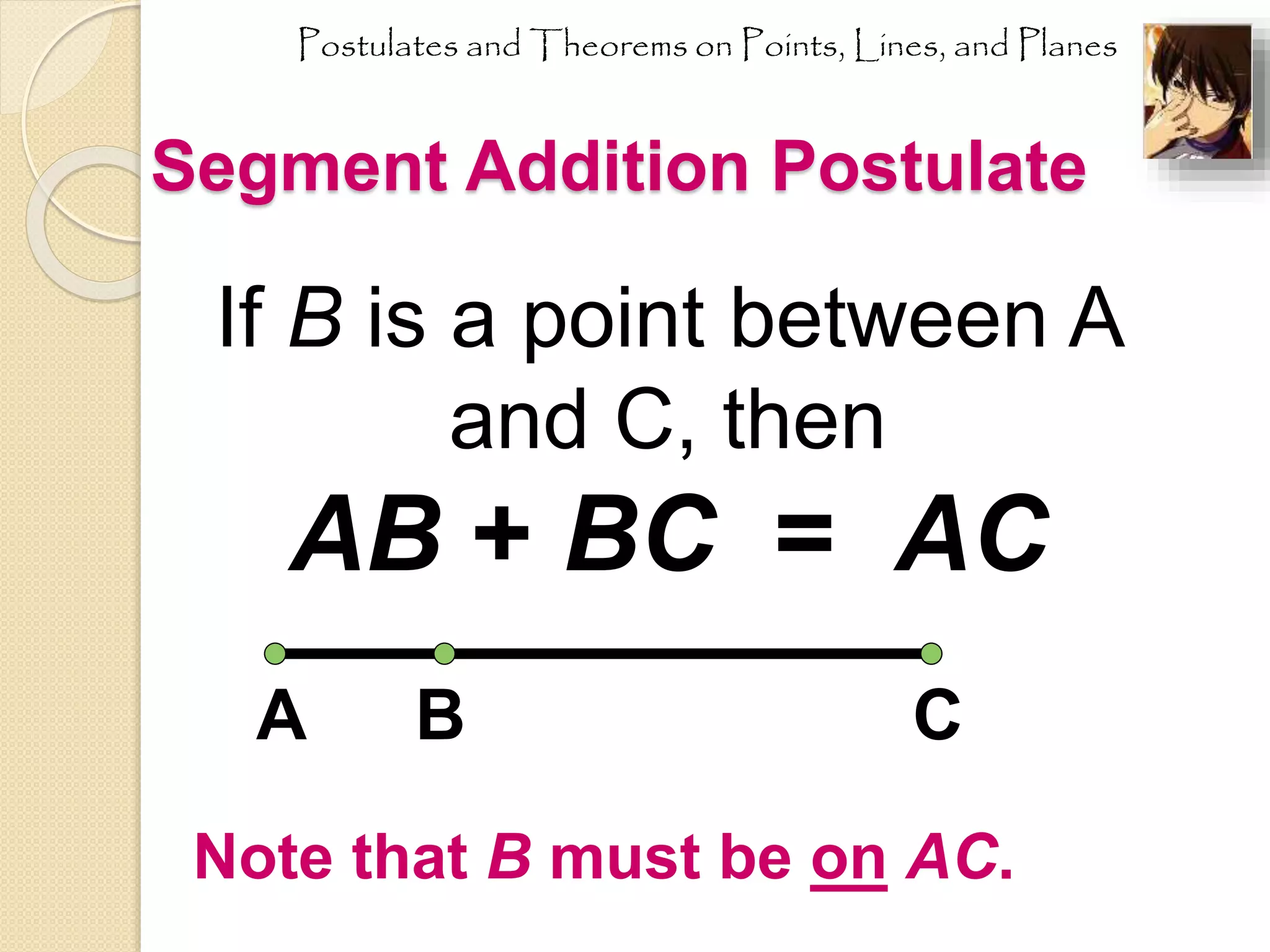Math 7 geometry 02 postulates and theorems on points, lines, and planes ...