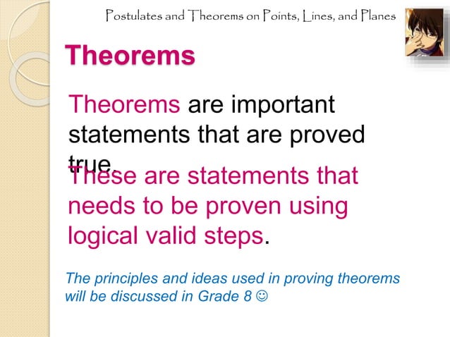 Math 7 geometry 02 postulates and theorems on points, lines, and planes ...