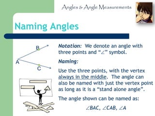 Math 7 geometry 03 angles and angle measurements | PPTX