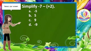 Math 7 lesson 5 subtraction of integers | PDF
