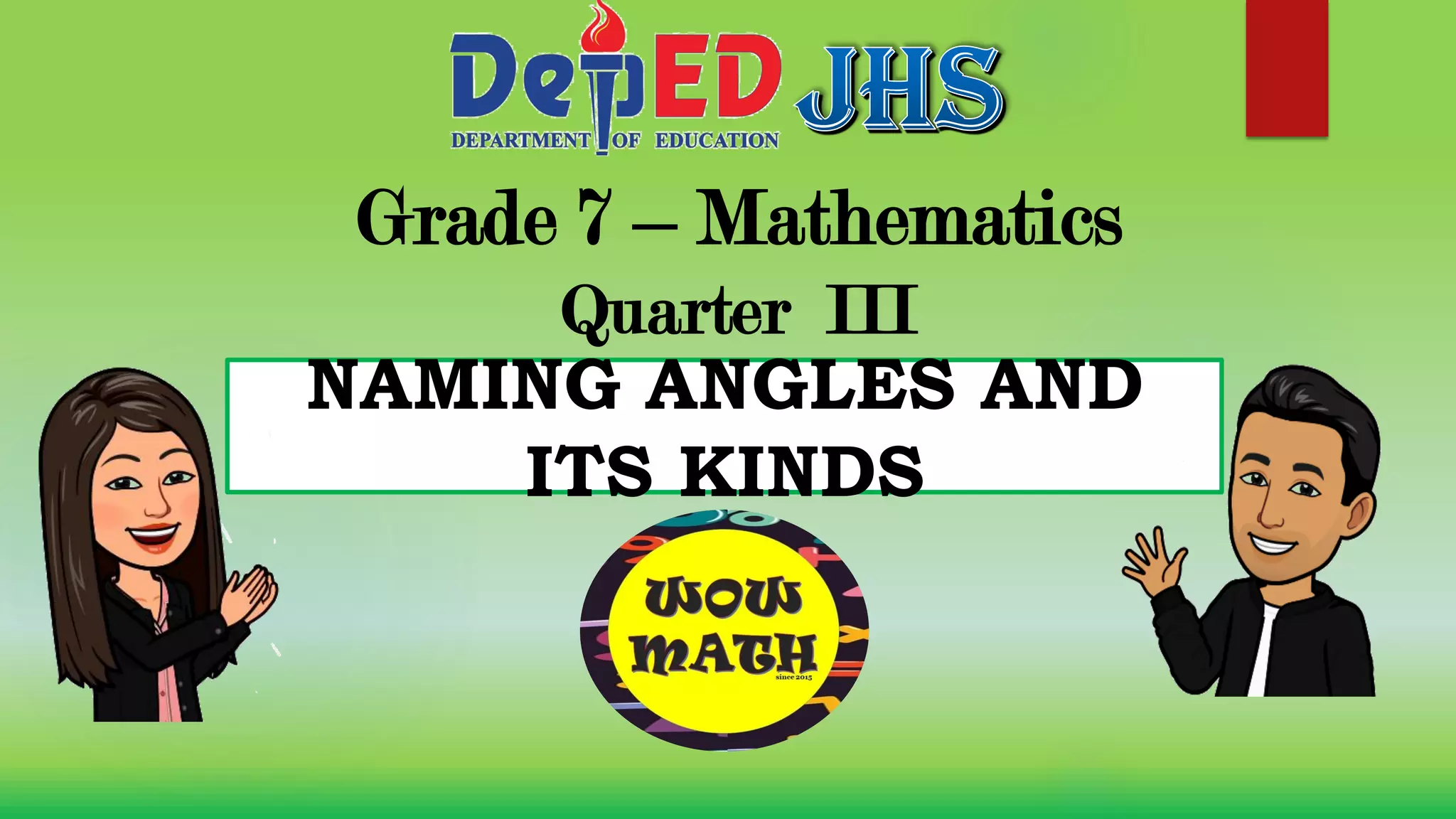 Naming Angles and Its Kinds | PPT