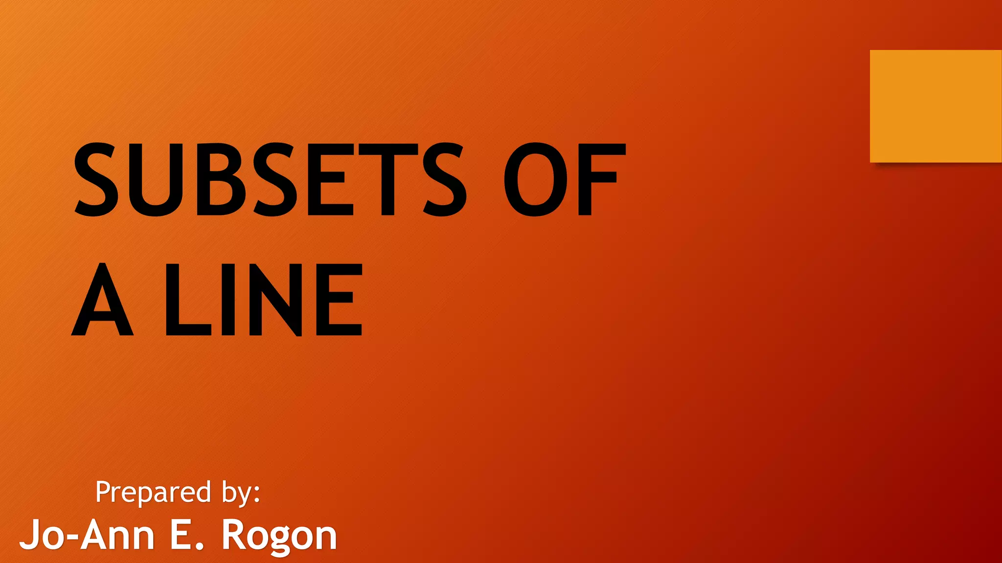 Subsets of A Line | PDF