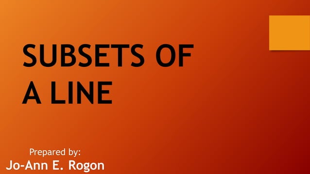 Subsets of A Line | PDF | Science