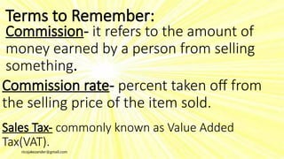 math 7 q1 8 COMMISSION.pptx Grade 7 lesson | PPTX