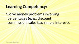 math 7 q1 8 COMMISSION.pptx Grade 7 lesson | PPTX