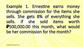 math 7 q1 8 COMMISSION.pptx Grade 7 lesson | PPTX