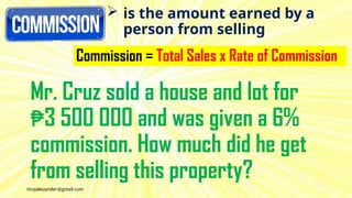 math 7 q1 8 COMMISSION.pptx Grade 7 lesson | PPTX